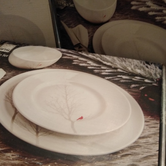 222 Fifth | Dining | 222 Fifth Winter Cardinal 9pc Dinnerware Set ...